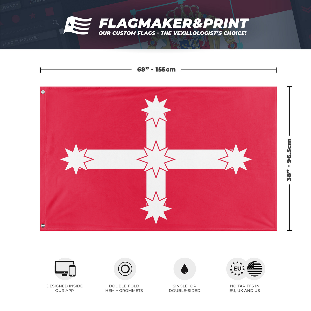 Red Eureka flag (CJED) – Flagmaker & Print