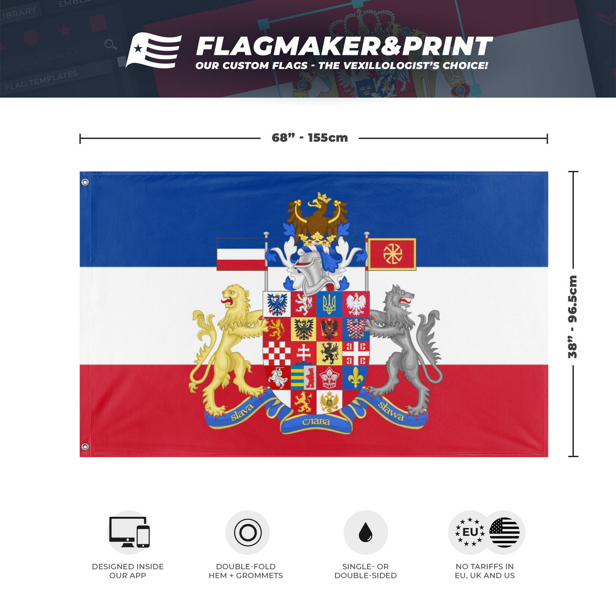 Pan-Slavic flag (Alexander) – Flagmaker & Print