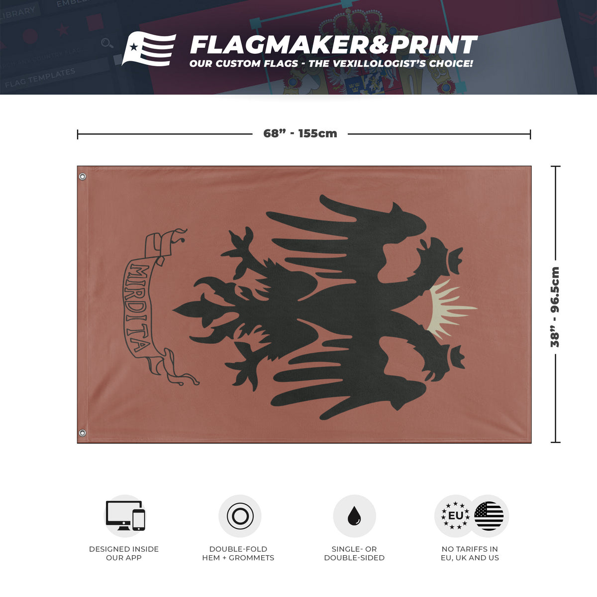 Flag of the Bajrak of Kashnjeti flag (john) – Flagmaker & Print