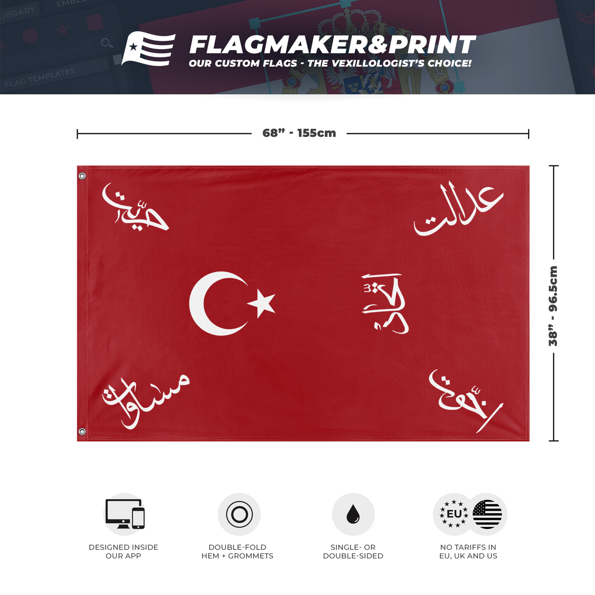 young turk revolution flag (john) – Flagmaker & Print
