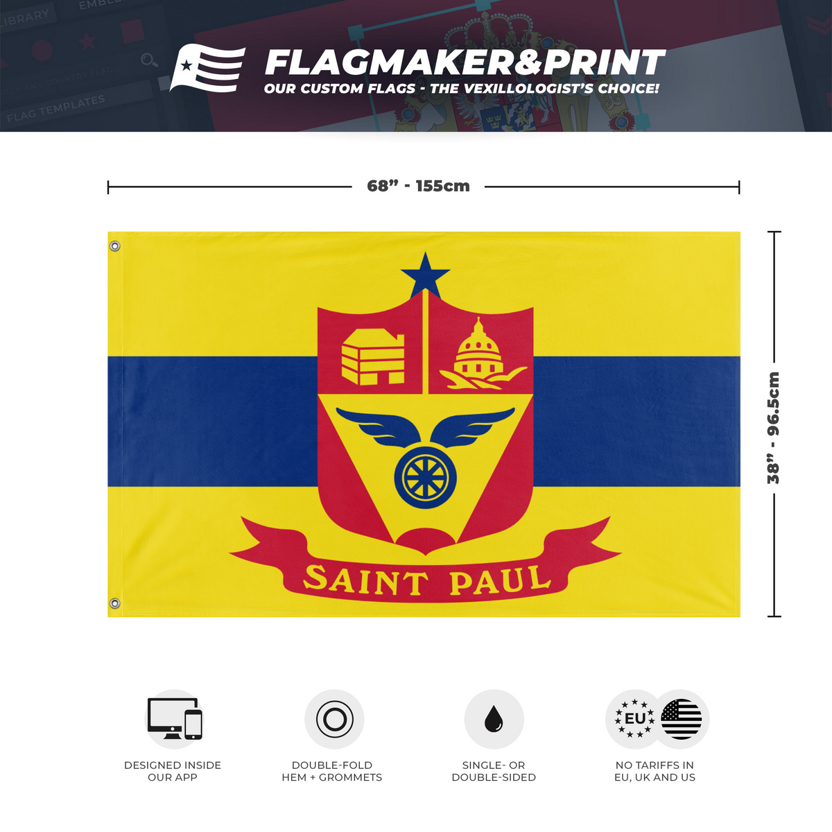 Saint Paul flag (Minnesota) – Flagmaker & Print