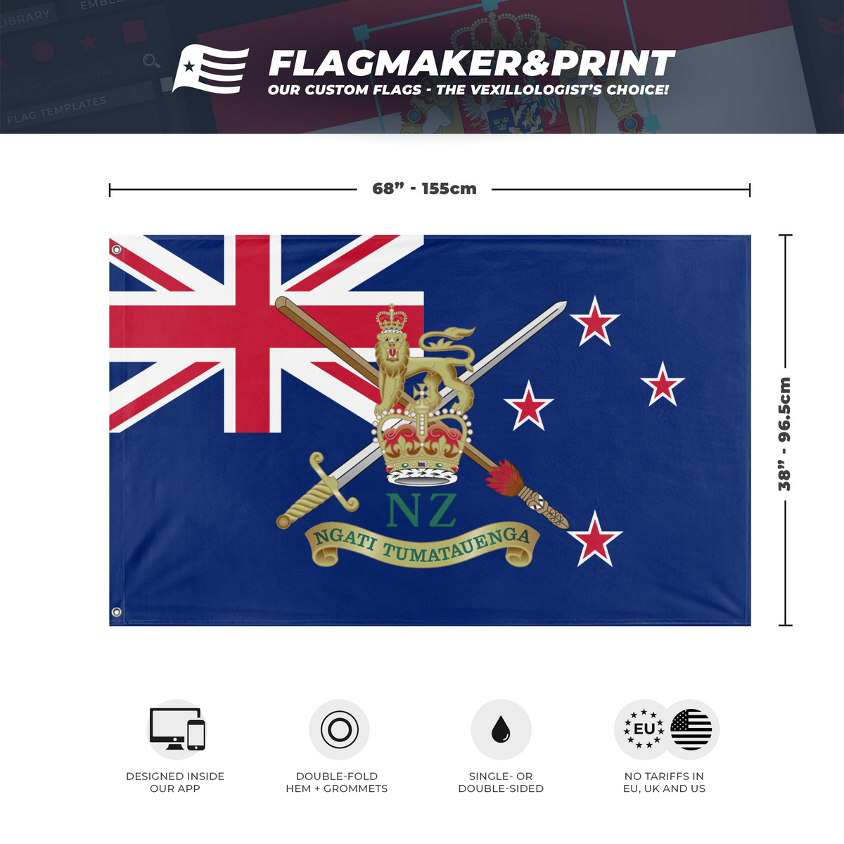 NZ Army flag (Loyal Kiwi) – Flagmaker & Print