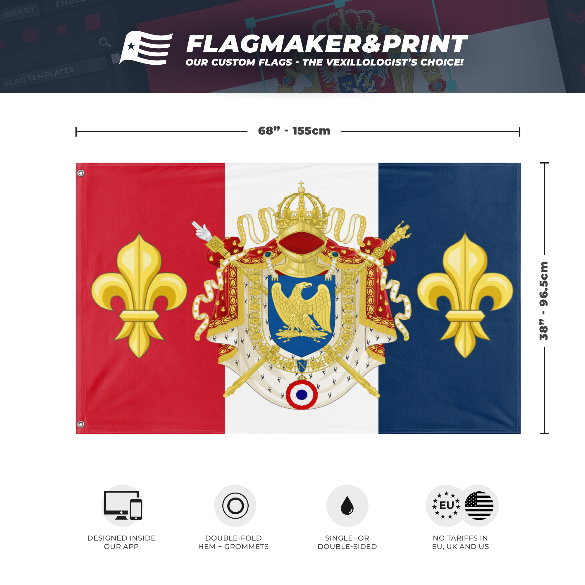 Imperial French Flag Flag Of The French Empire – Terre De France