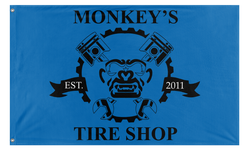 Monkeys tire shop flag (Sergio) – Flagmaker & Print