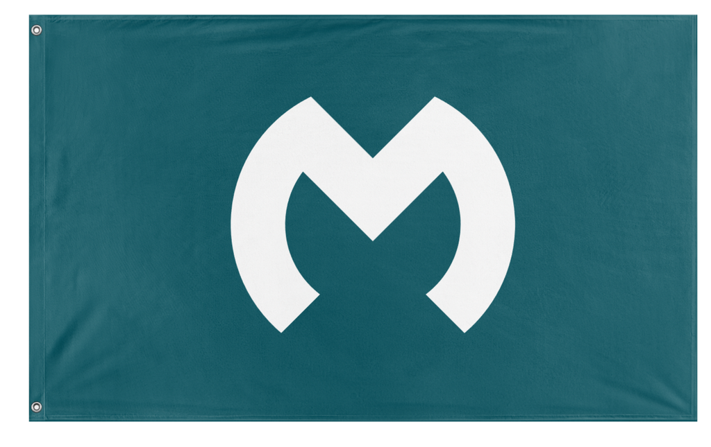 Modern Minimalist Teal Flag with Bold "M" Emblem flag (Sultana ...