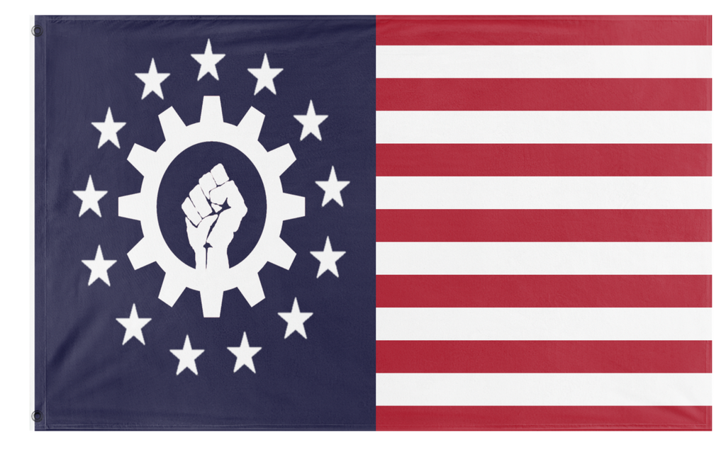 Cog and Fist flag (NukeNerd64) – Flagmaker & Print