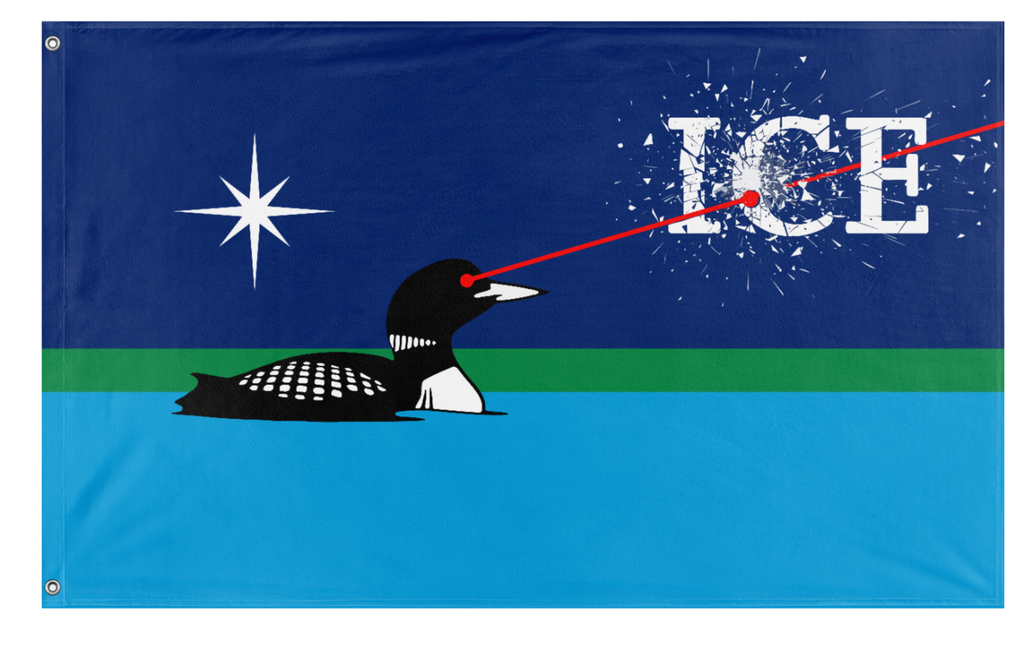 Minnesota Laser Loon Anti-ICE flag (Minnesota ICE Protests) – Flagmaker ...