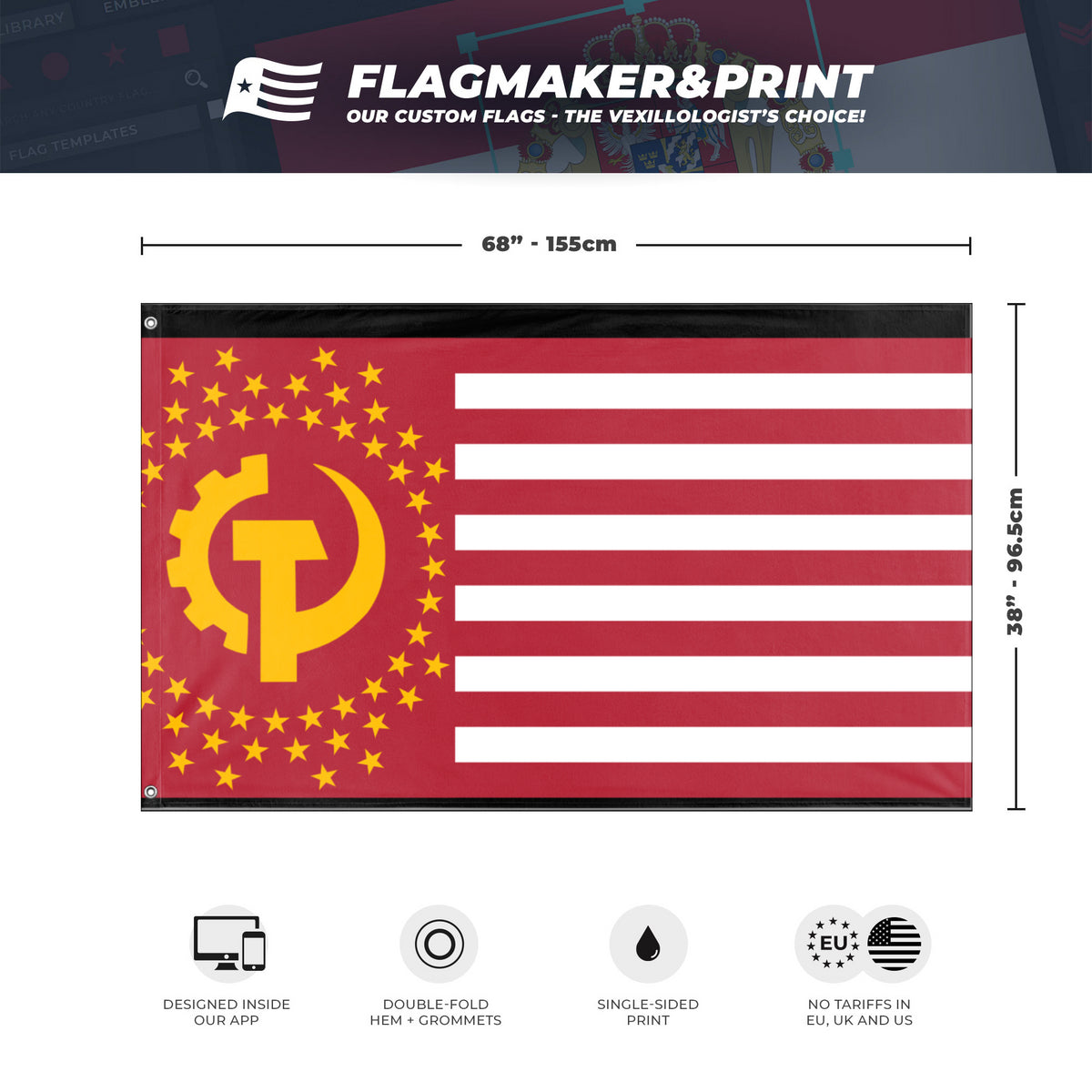 United States ( Communism version ) flag (Jacob) – Flagmaker & Print