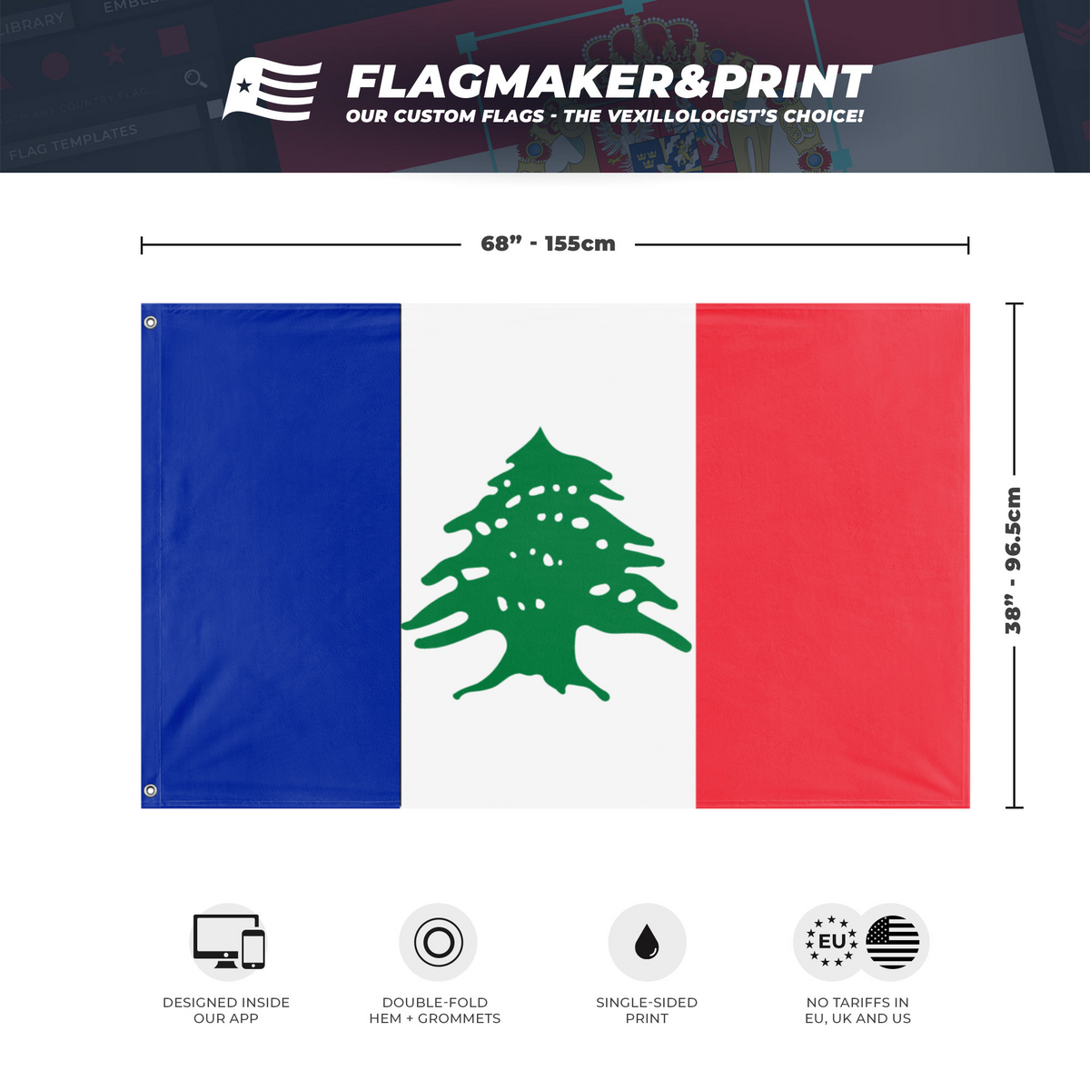 french mandate of Lebanon flag (max) – Flagmaker & Print