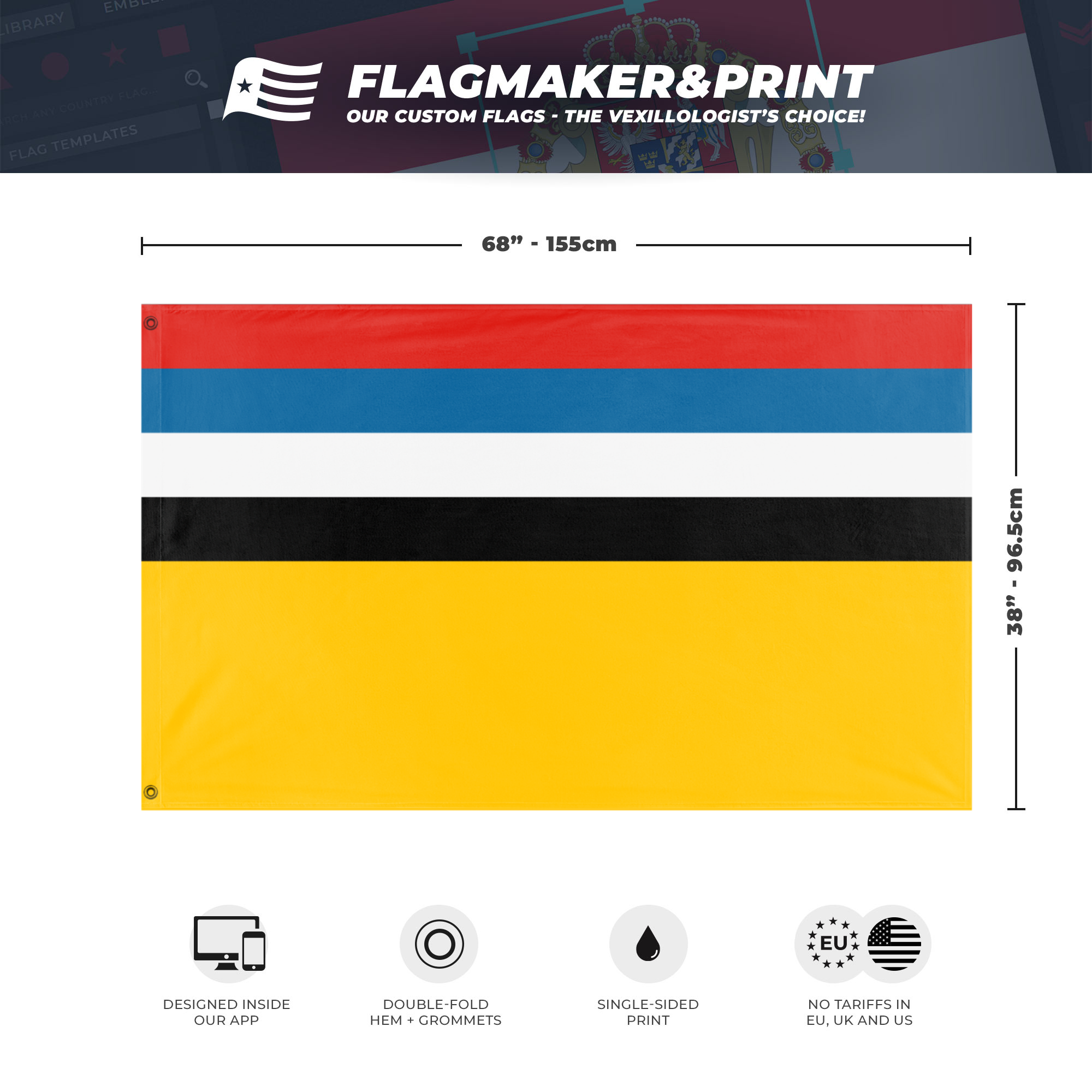Manchukuo flag (Empire of Manchuria) – Flagmaker & Print