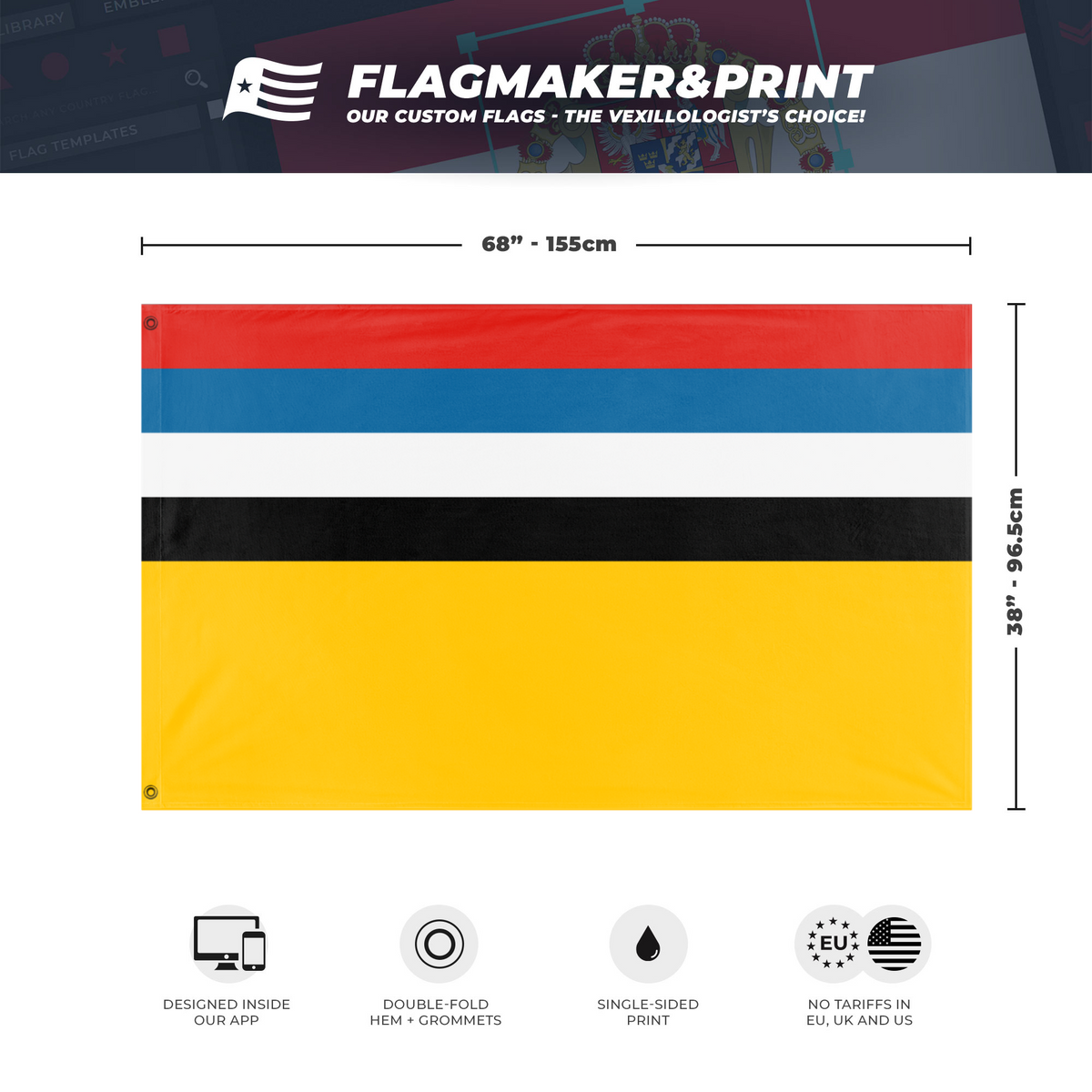 Manchukuo flag (Empire of Manchuria) – Flagmaker & Print