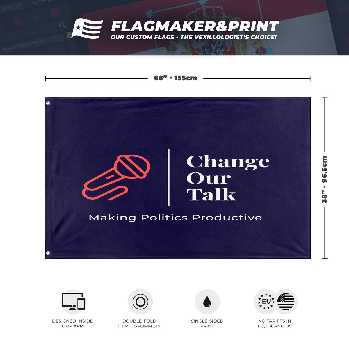 Change Our Talk flag (Dylan Reinsel) – Flagmaker & Print