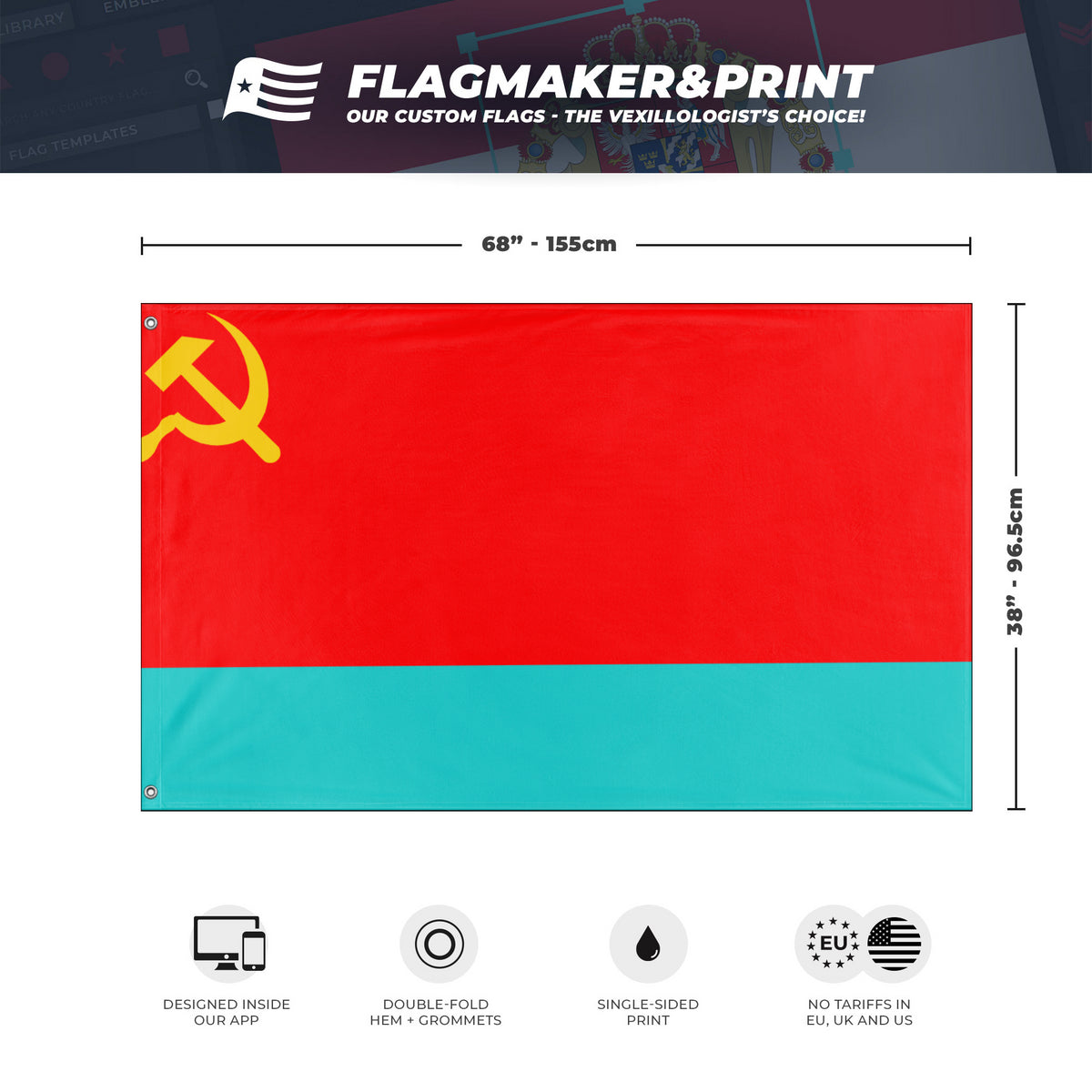 Ukraine Soviet Socialist Republics flag (USSR) – Flagmaker & Print