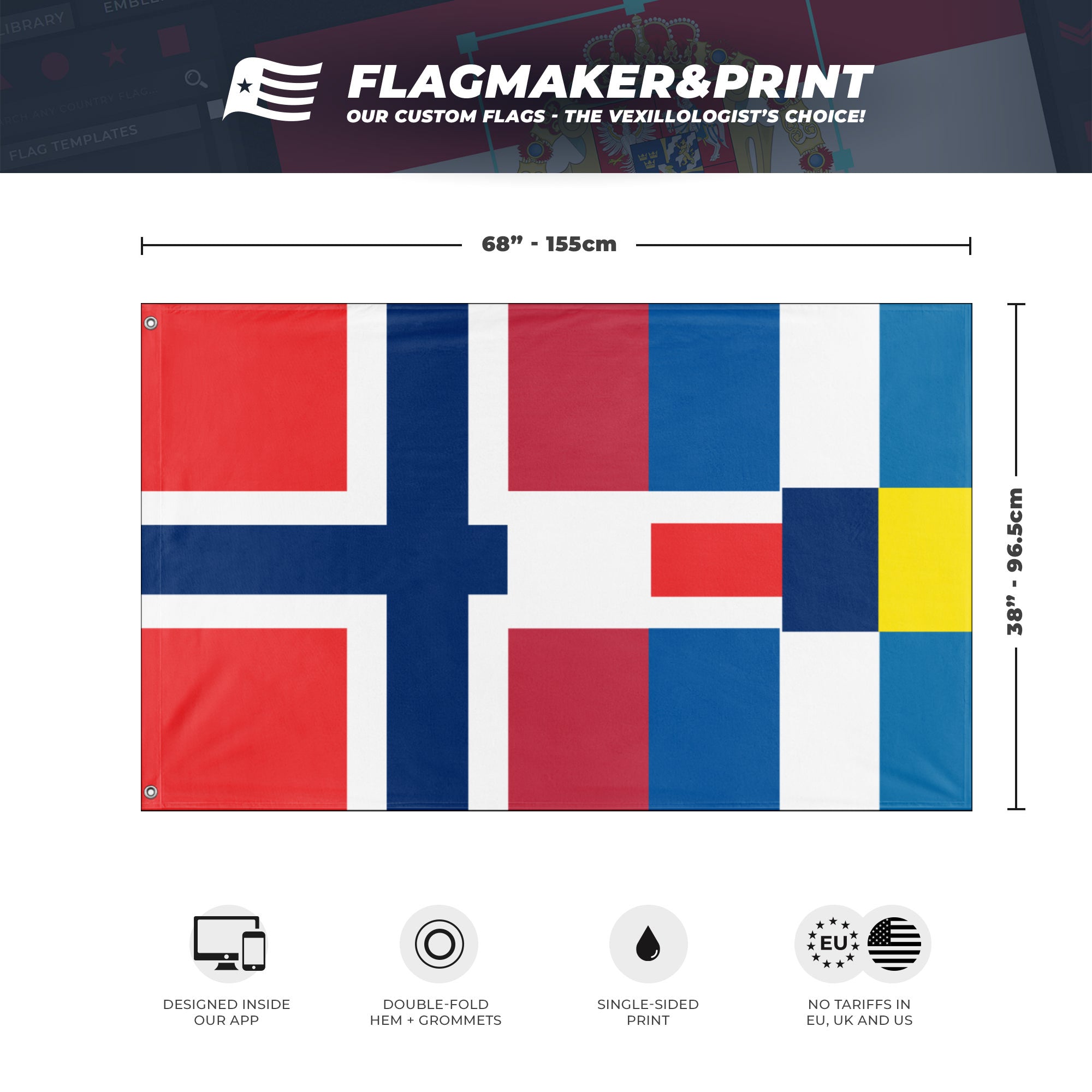 Nordic Union flag (Coldsteelpot) – Flagmaker & Print