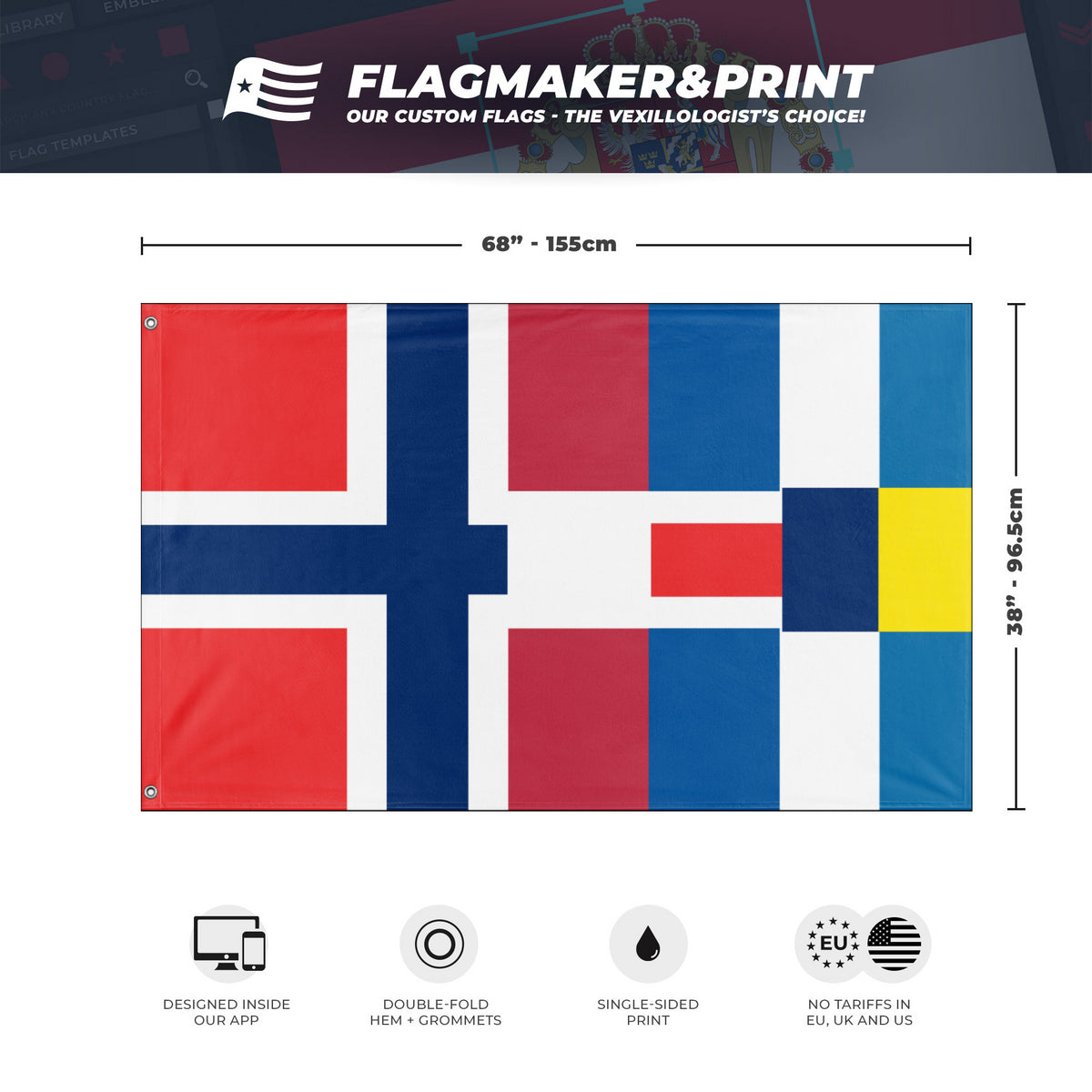 Nordic Union flag (Coldsteelpot) – Flagmaker & Print