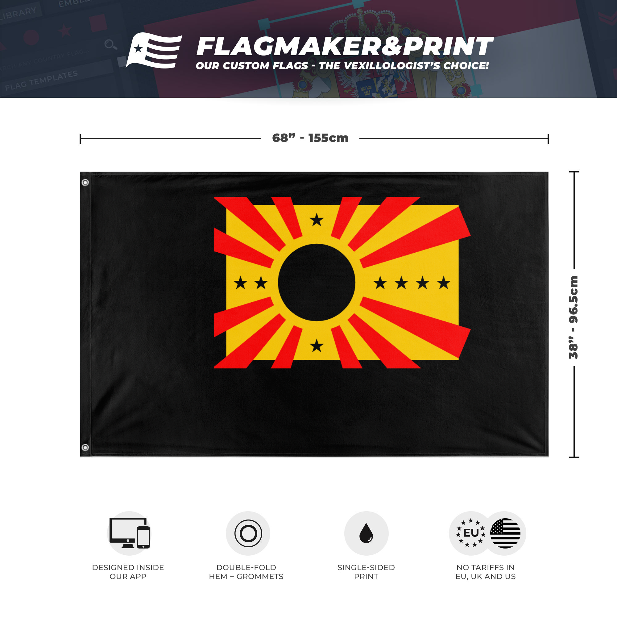 Transcaucasian Pacific States flag (Flag-Mashup-Bot) – Flagmaker & Print