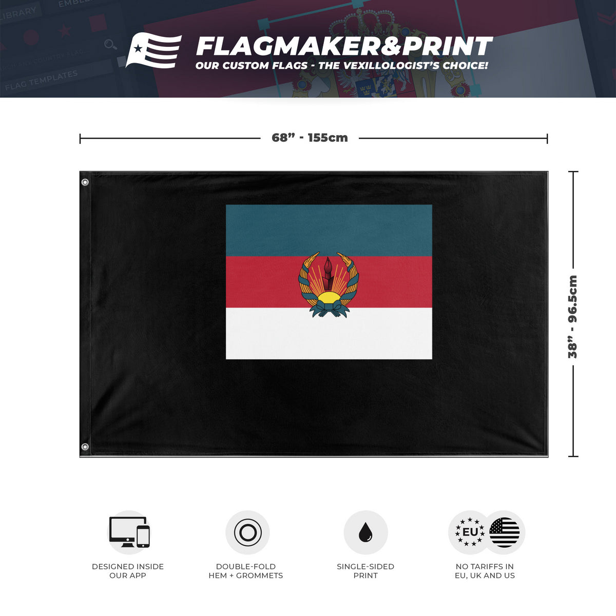 New of Mahabad flag (Flag-Mashup-Bot) – Flagmaker & Print