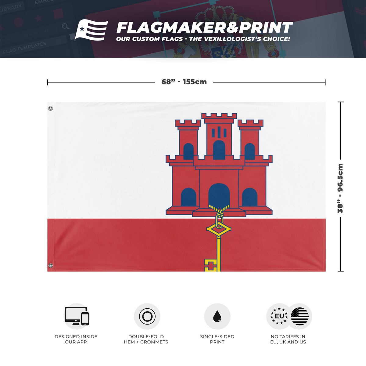 Sebraltar flag (Flag-Mashup-Bot) – Flagmaker & Print
