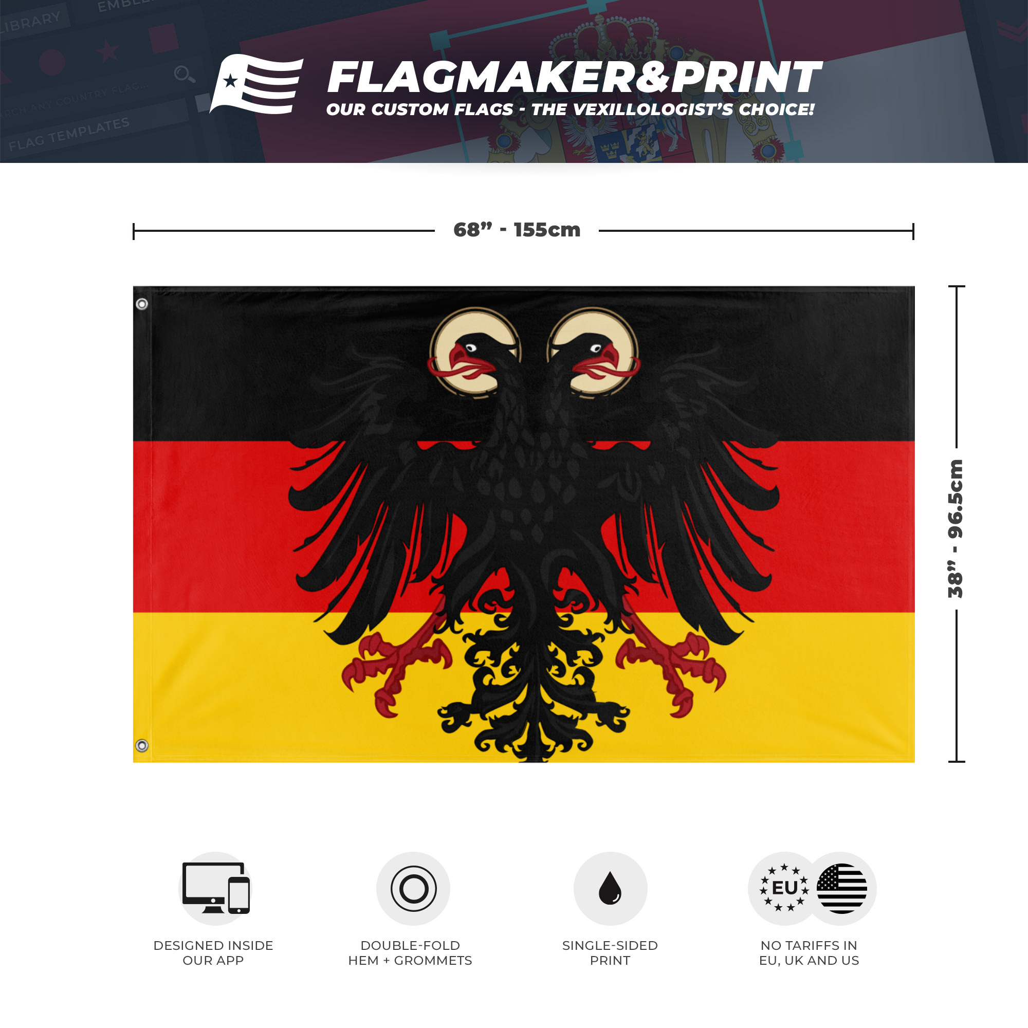 Second Holy Roman Empire flag (Joaquin Felipe) (Hidden) – Flagmaker & Print