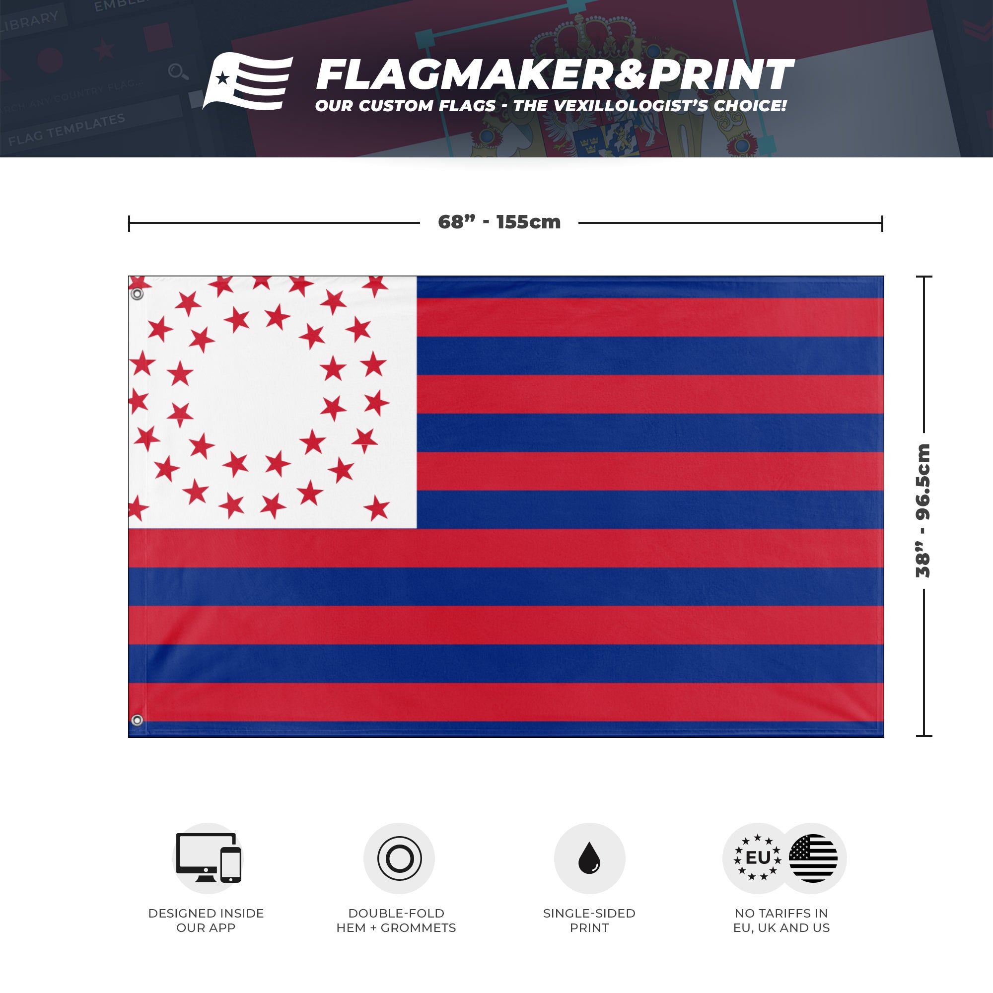 Blue States of America flag (Flag Mashup Bot) – Flagmaker & Print