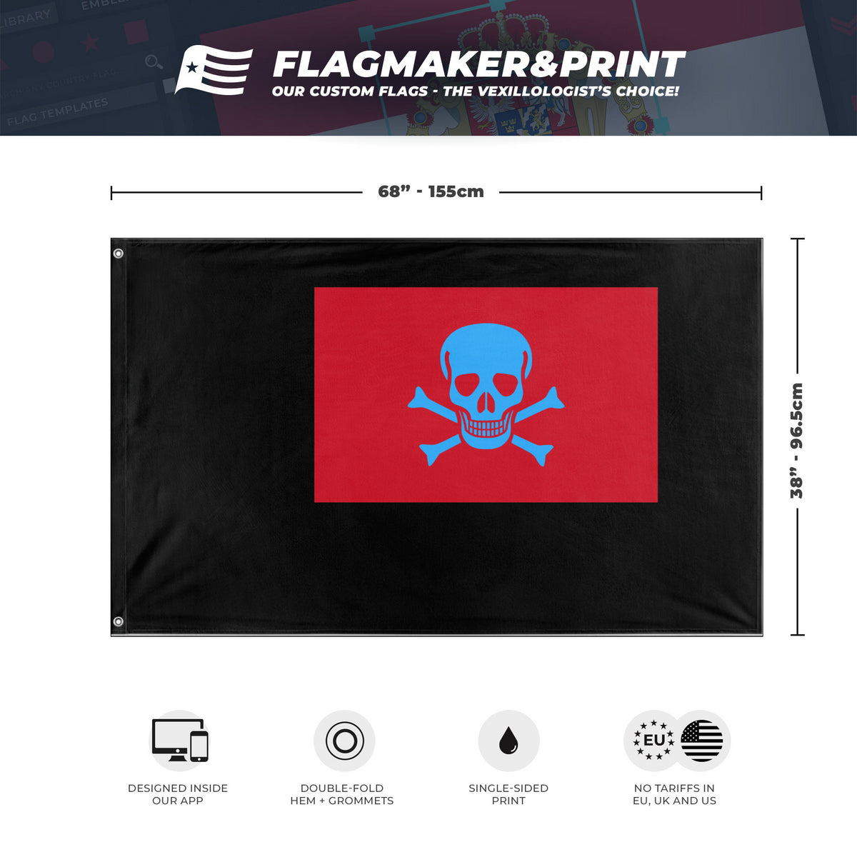 Scottish Red Pirate flag (Flag Mashup Bot) – Flagmaker & Print
