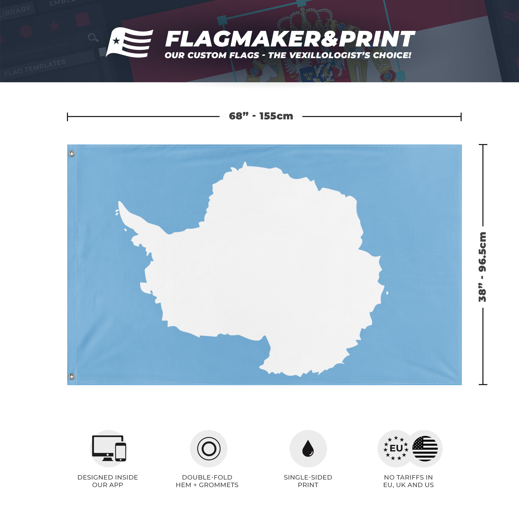 Federated States of Antarctica flag (Flag Mashup Bot) – Flagmaker & Print