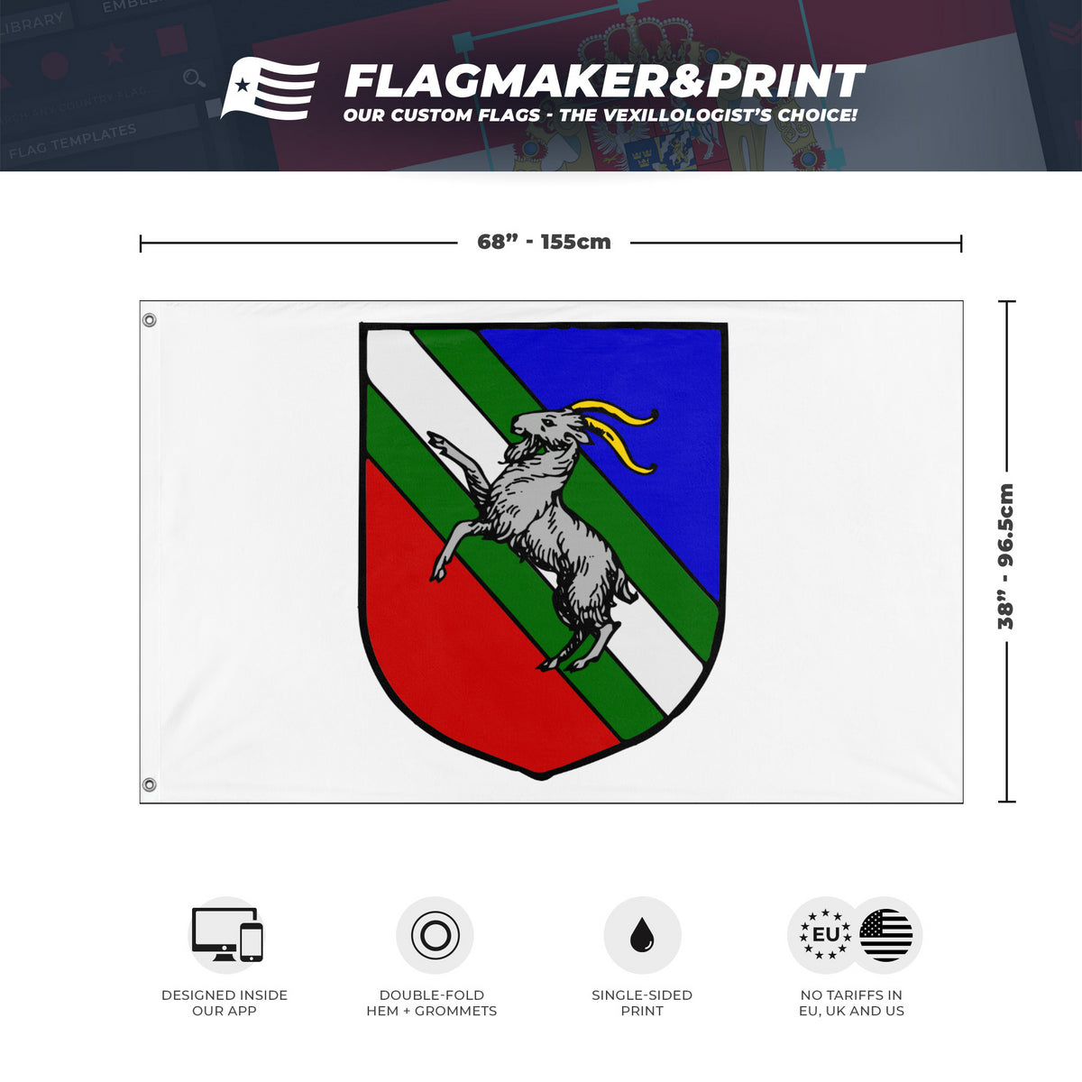 Mehn Family COA flag (Laith Mehn) (Hidden) – Flagmaker & Print