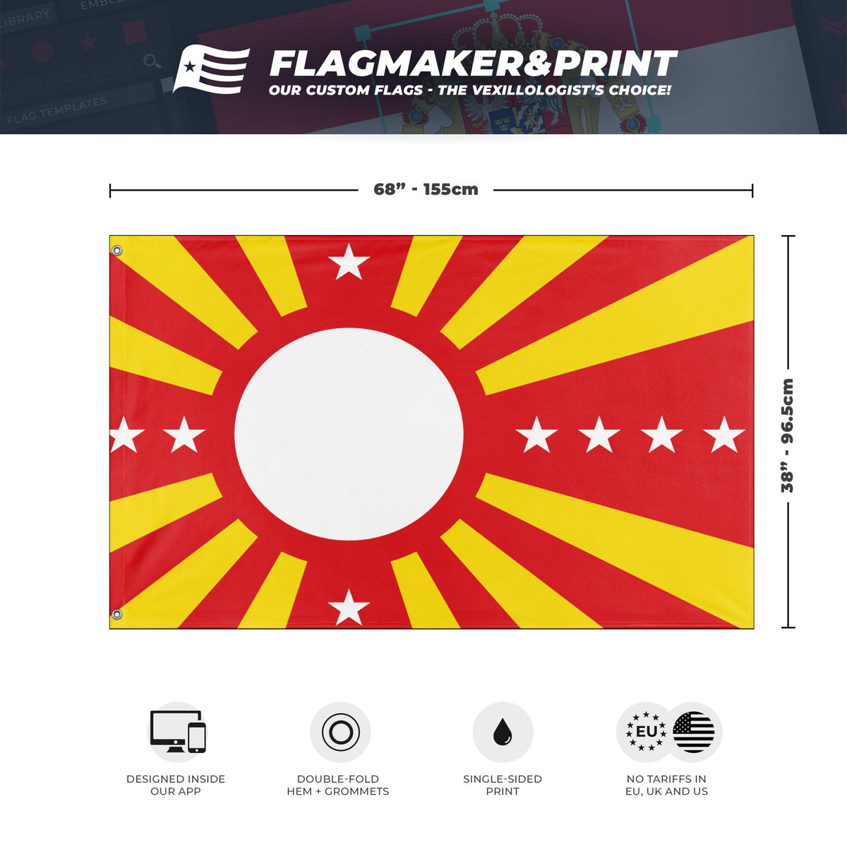 Japanese Pacific Spain flag (Flag Mashup Bot) – Flagmaker & Print
