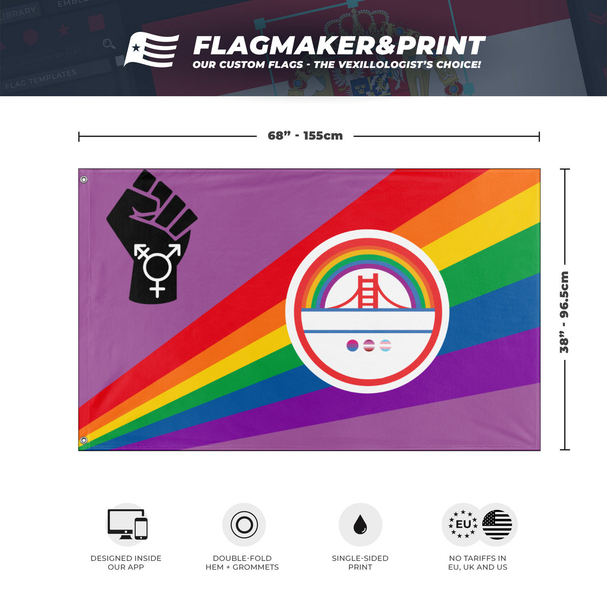 lfsf pride flag no text flag (Grant williamson) (Hidden) – Flagmaker ...