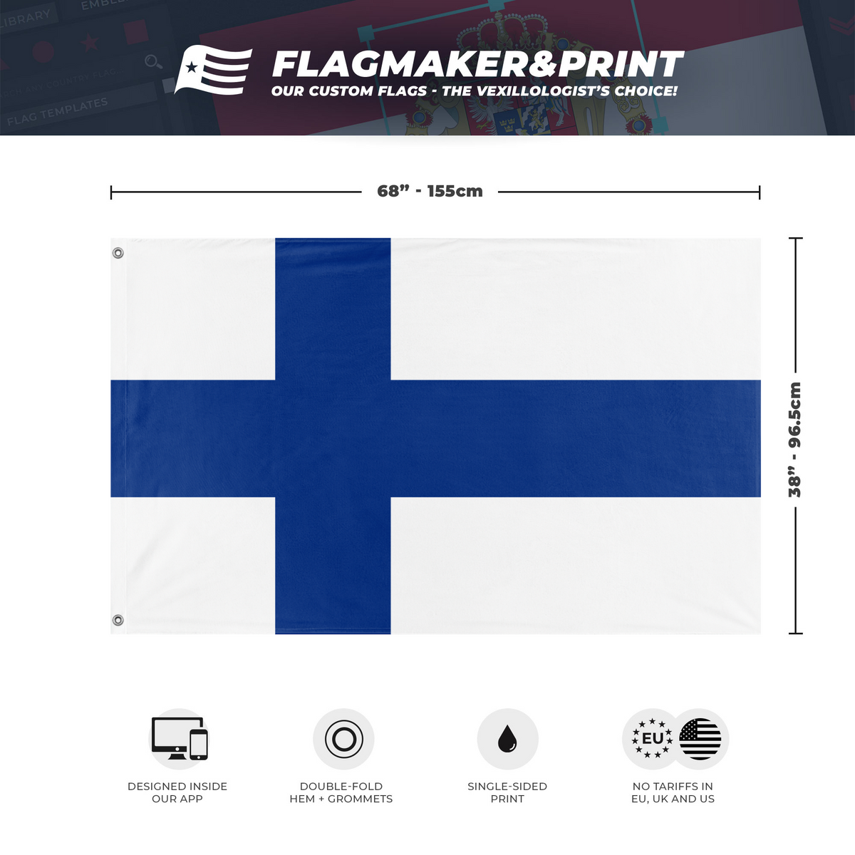 Costa Finland flag (Flag Mashup Bot) – Flagmaker & Print